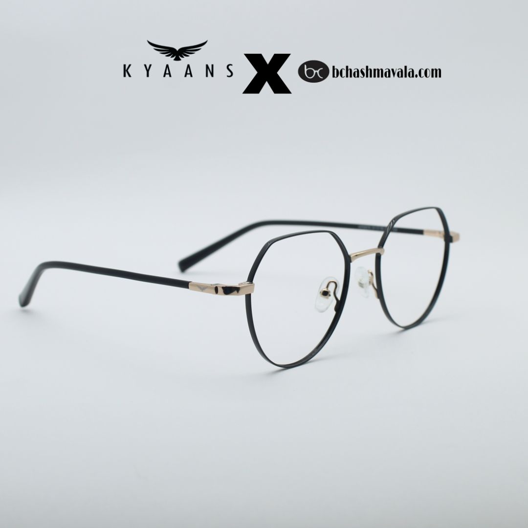 KYAANS black Full Rim ROUND Eyeglasses BY BC. - bchashmavala