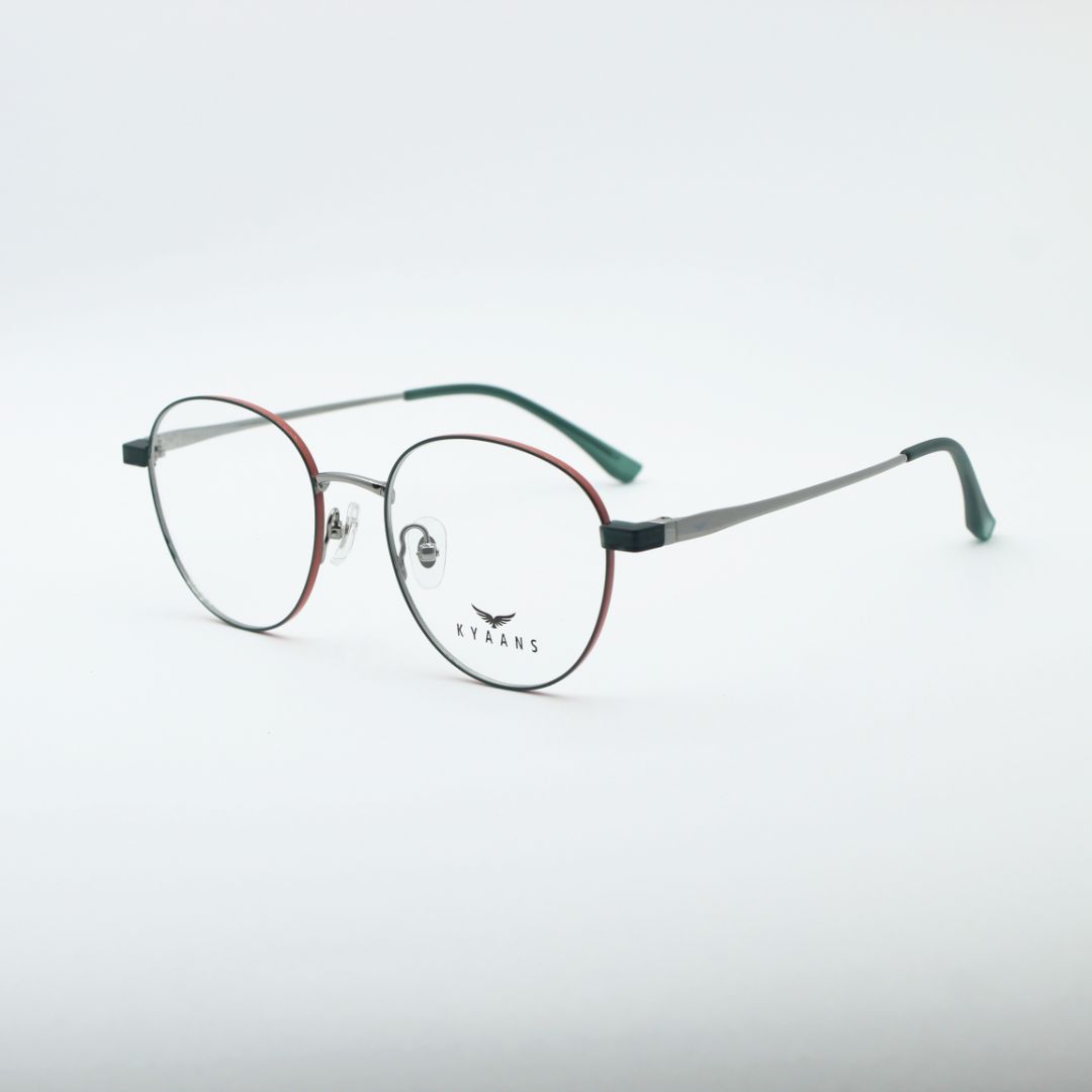 KYAANS Full Rim funky Eyeglasses BY BC. (green-orange) - bchashmavala